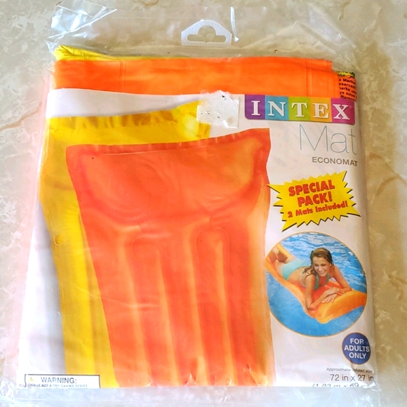 Intex | Other | Intex Mat Economat 2 Pack Yellow Orange New | Poshmark